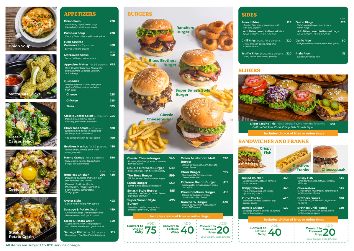 Brothers Diner Menu – Brothers Burger